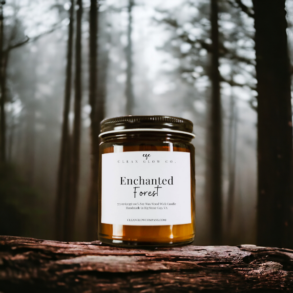 Enchanted Forest Soy Wood Wick Candle – Clean Glow Co.